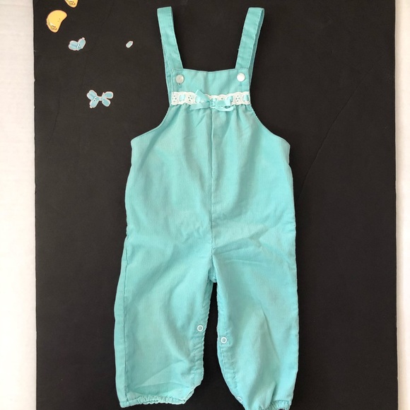 Vintage | Bottoms | Vintage Aqua Overalls | Poshmark